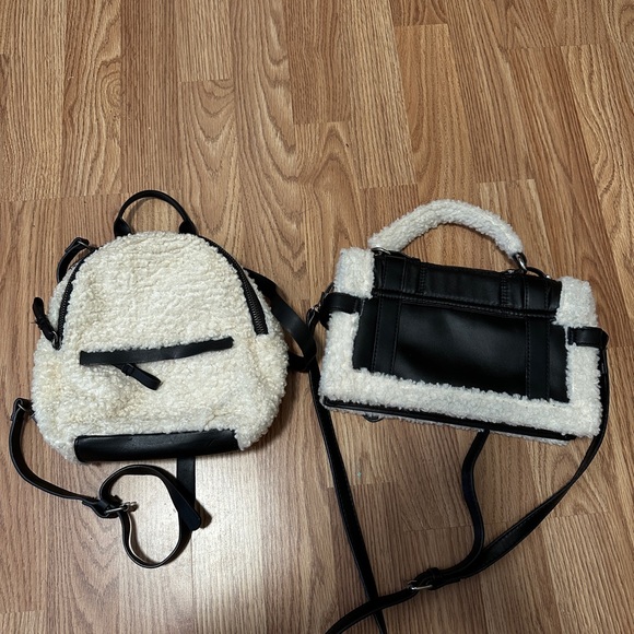 American Eagle Outfitters | Bags | Furry Small Backpack And Fur Trim ...